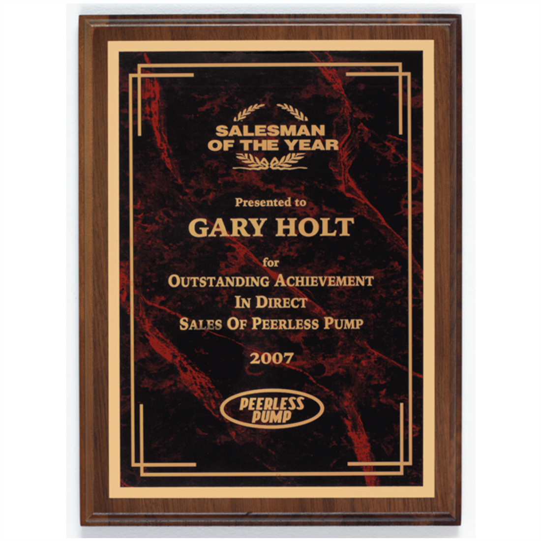 Solid Walnut Wood Plaque with Laser engraved Plate - Aswell Trophy